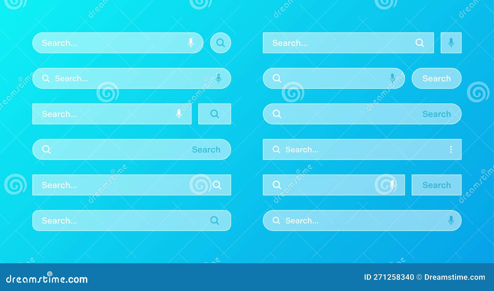 Various Transparent Search Bar Templates. Internet Browser Engine with ...