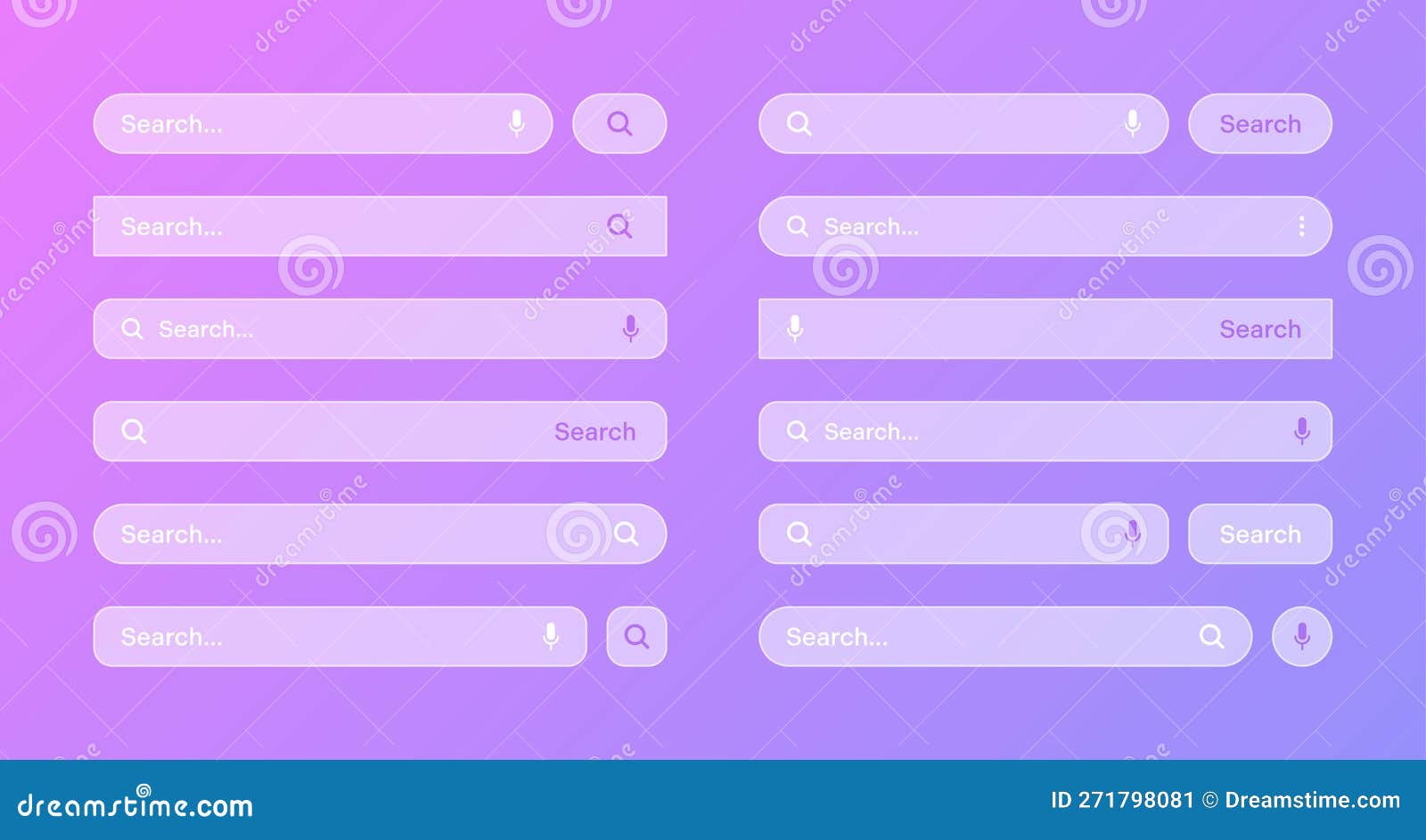 Various Transparent Search Bar Templates. Internet Browser Engine with ...