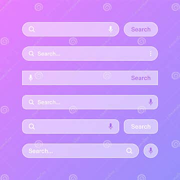 Various Transparent Search Bar Templates. Internet Browser Engine with ...