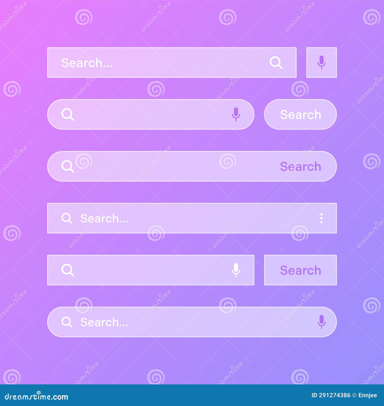 Various Transparent Search Bar Templates. Internet Browser Engine with ...