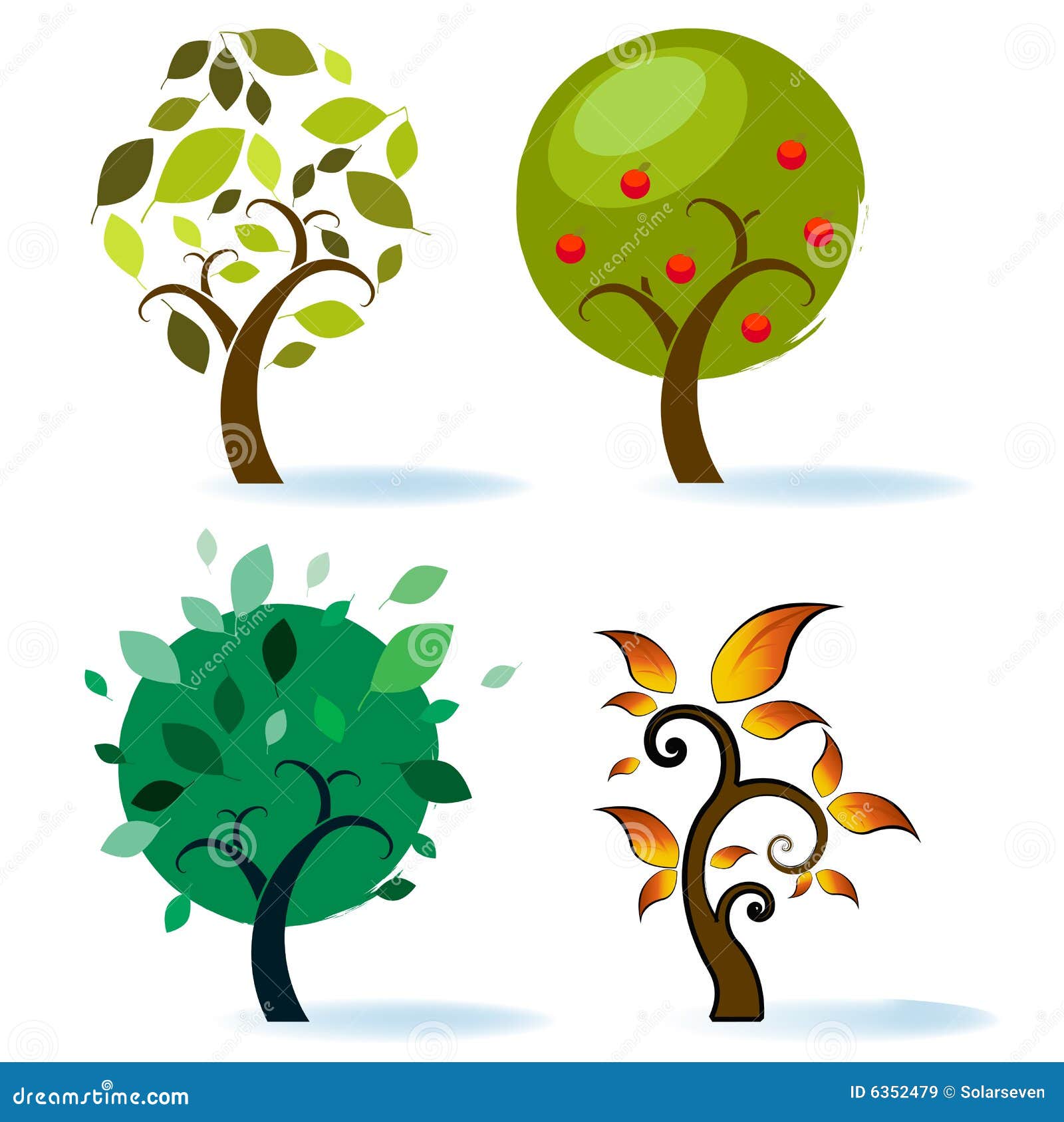 Various Tree Designs stock illustration. Illustration of environment ...