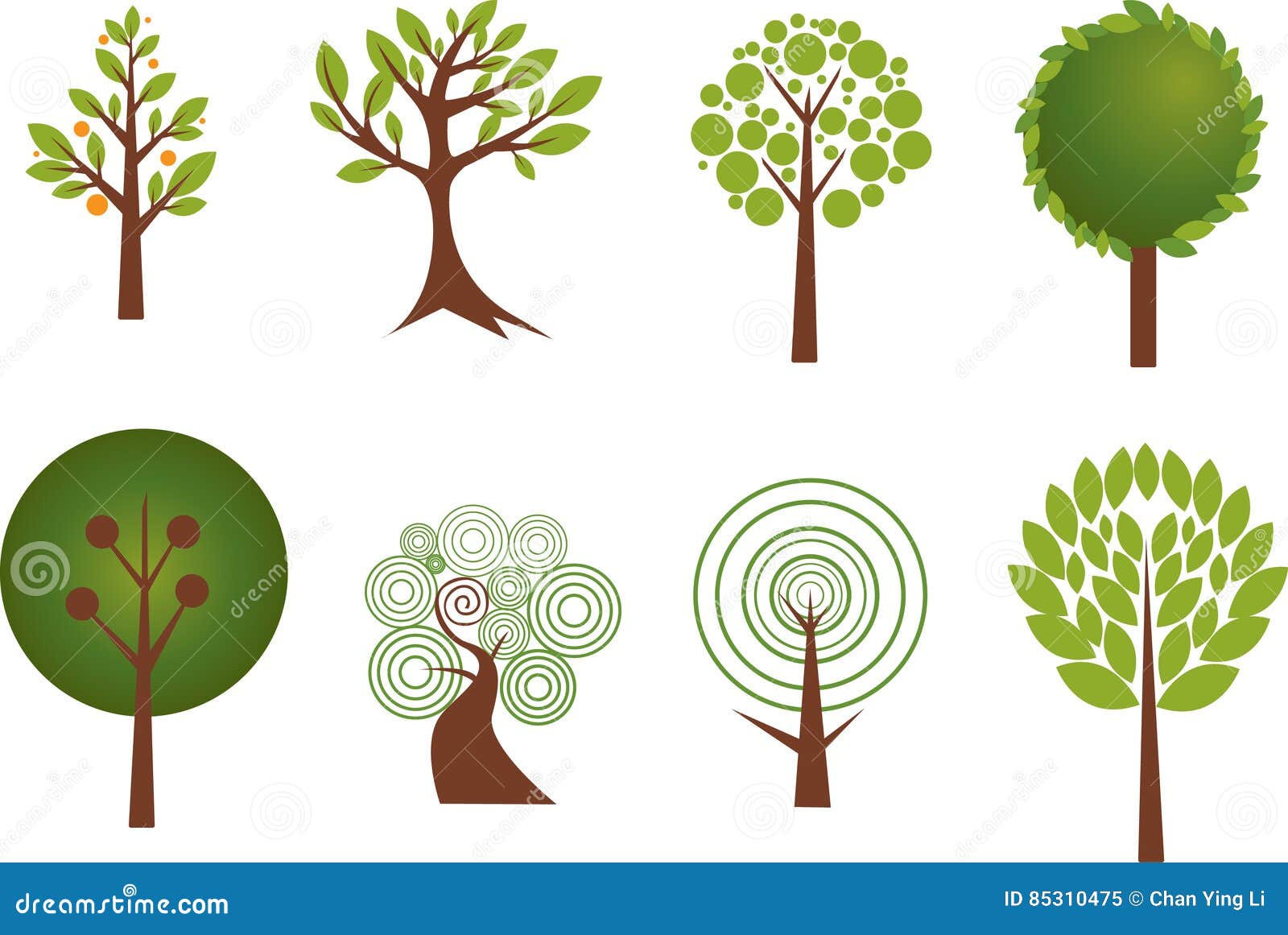 Various tree designs stock vector. Illustration of harvest - 85310475