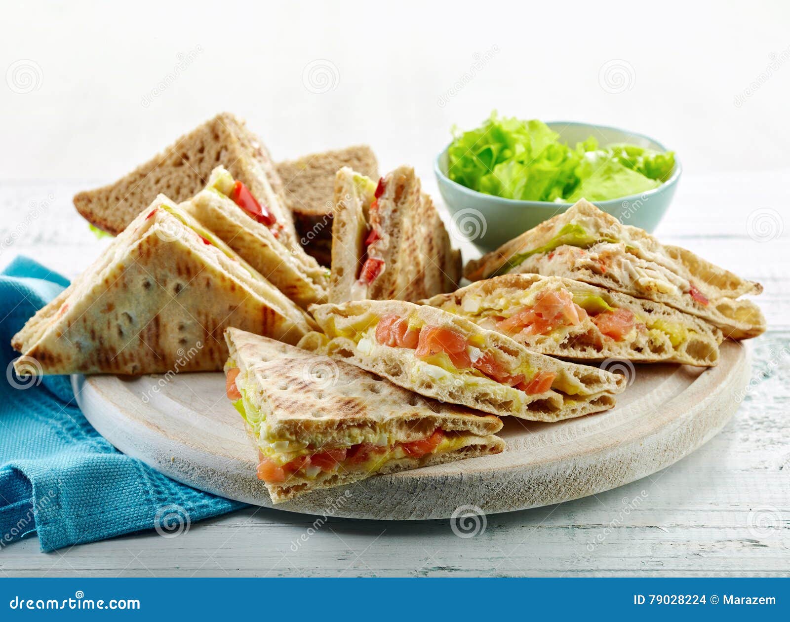 Various Triangle Sandwiches Stock Photo - Image of food, cream: 79028224