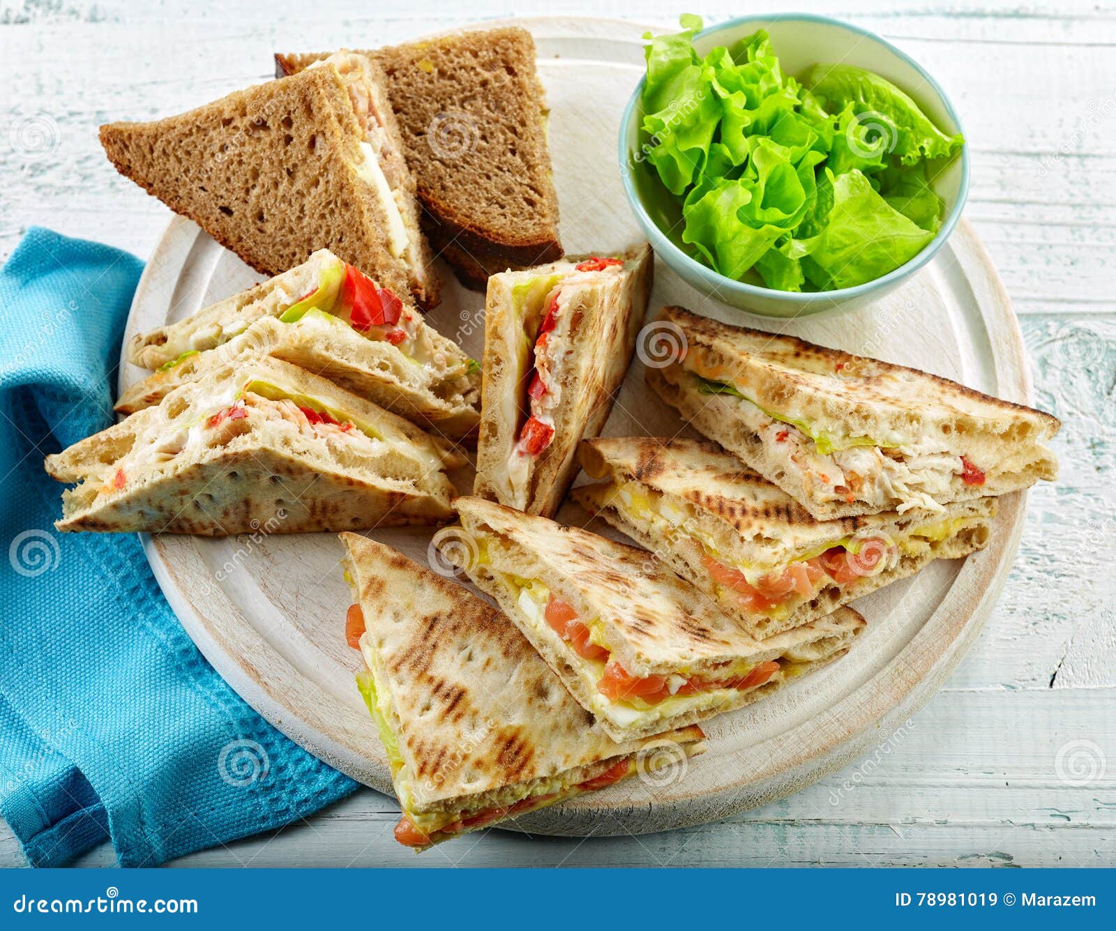 Various Triangle Sandwiches Stock Image - Image of diet, pieces: 78981019