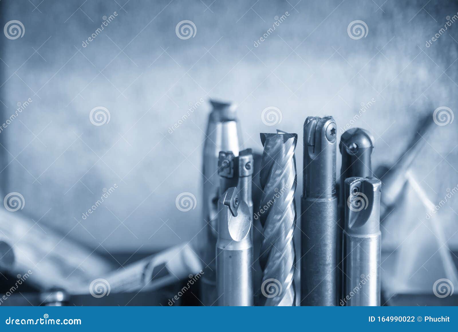 The Various Type of CNC Milling Cutting Tools on the Tool Room. Stock ...