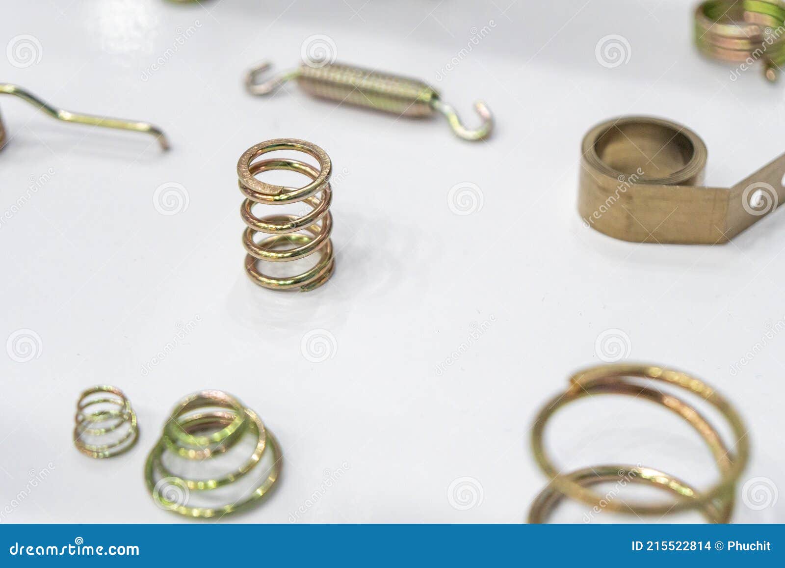 Various Type of Industrial Galvanize Wire Coil Spring. Stock Photo ...