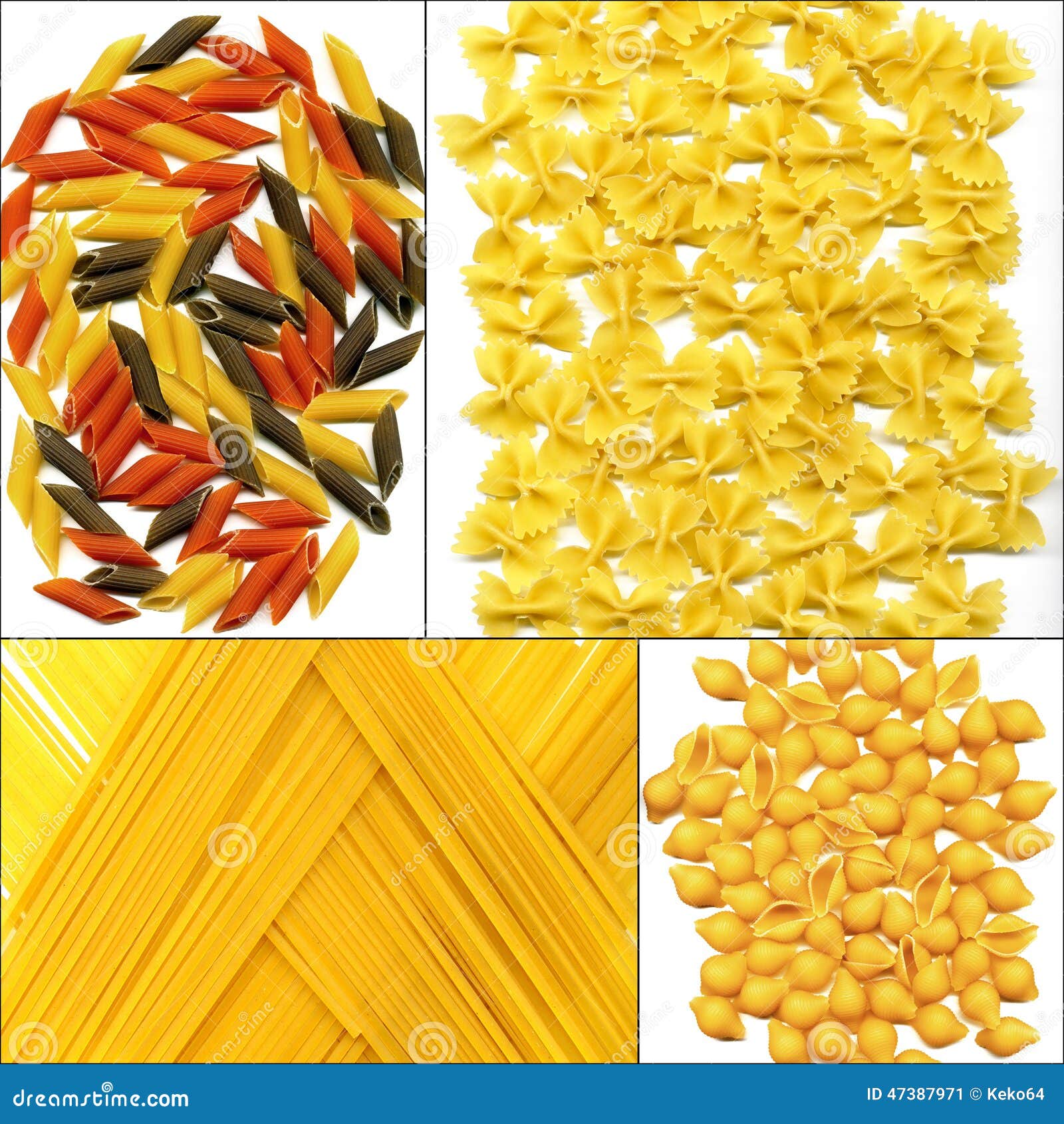Various Type of Italian Pasta Collage Stock Image - Image of noodle ...