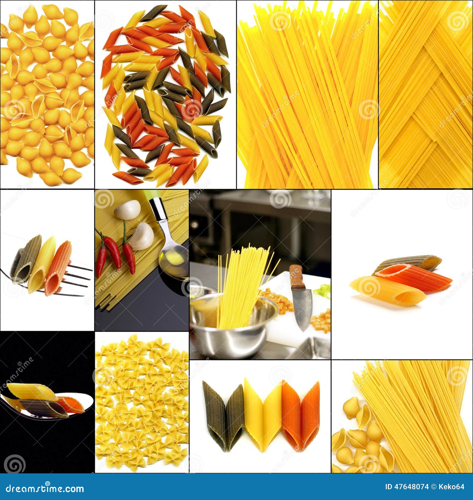 Various Type of Italian Pasta Collage Stock Photo - Image of italian ...