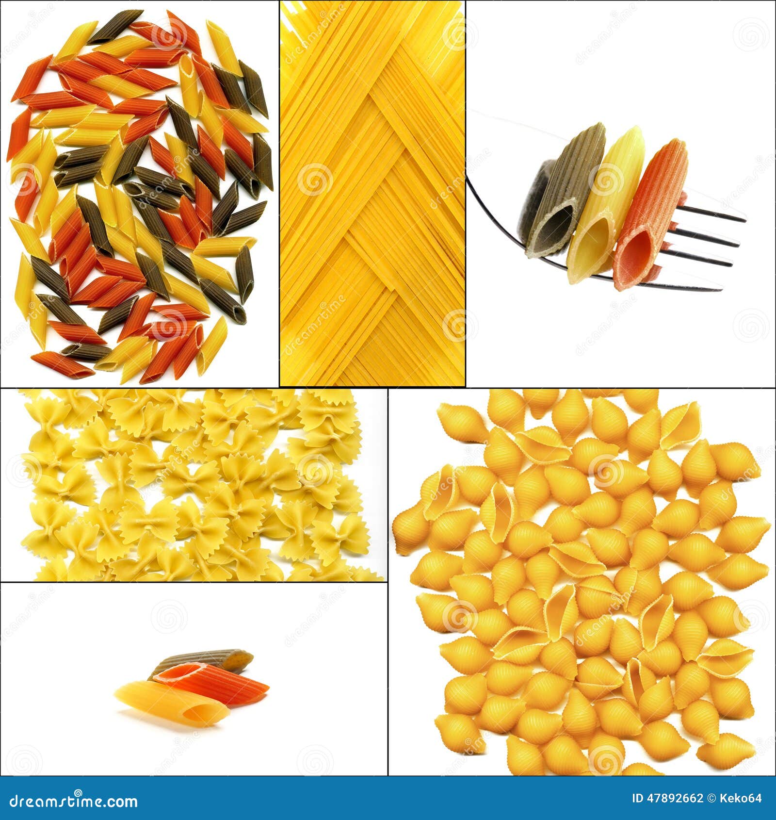 Various Type of Italian Pasta Collage Stock Photo - Image of collage ...