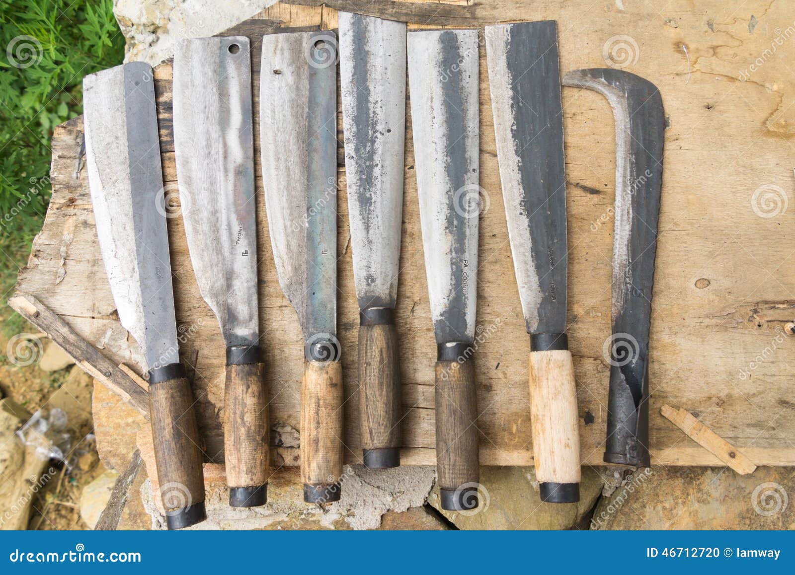 Various Type of Knife that Farmer Use Stock Photo - Image of thai ...