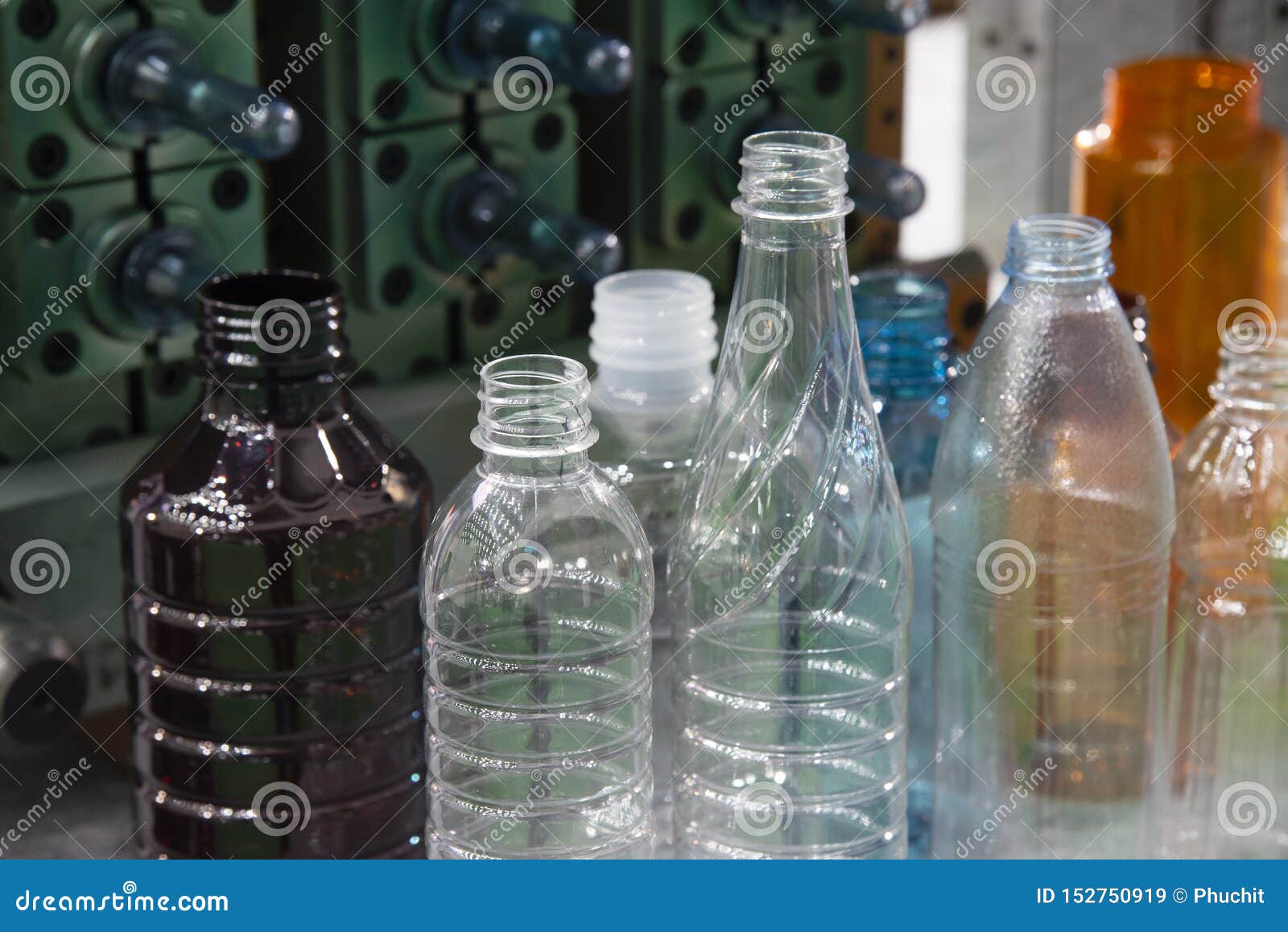 The Various Type of PET Bottle with the Injection Mould Background ...