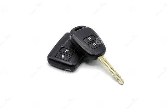 Smart Car Key with Remote Control Isolated on White Stock Image - Image ...