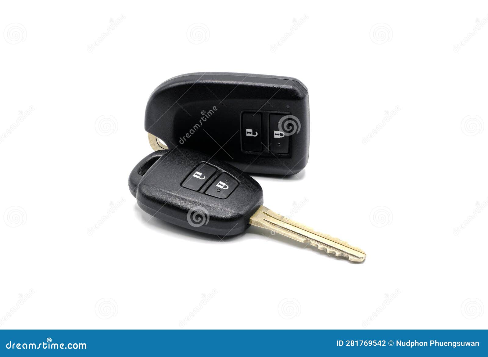 Smart Car Key with Remote Control Isolated on White Stock Photo - Image ...