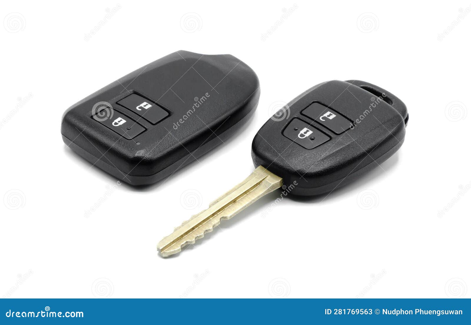 Smart Car Key with Remote Control Isolated on White Stock Image - Image ...