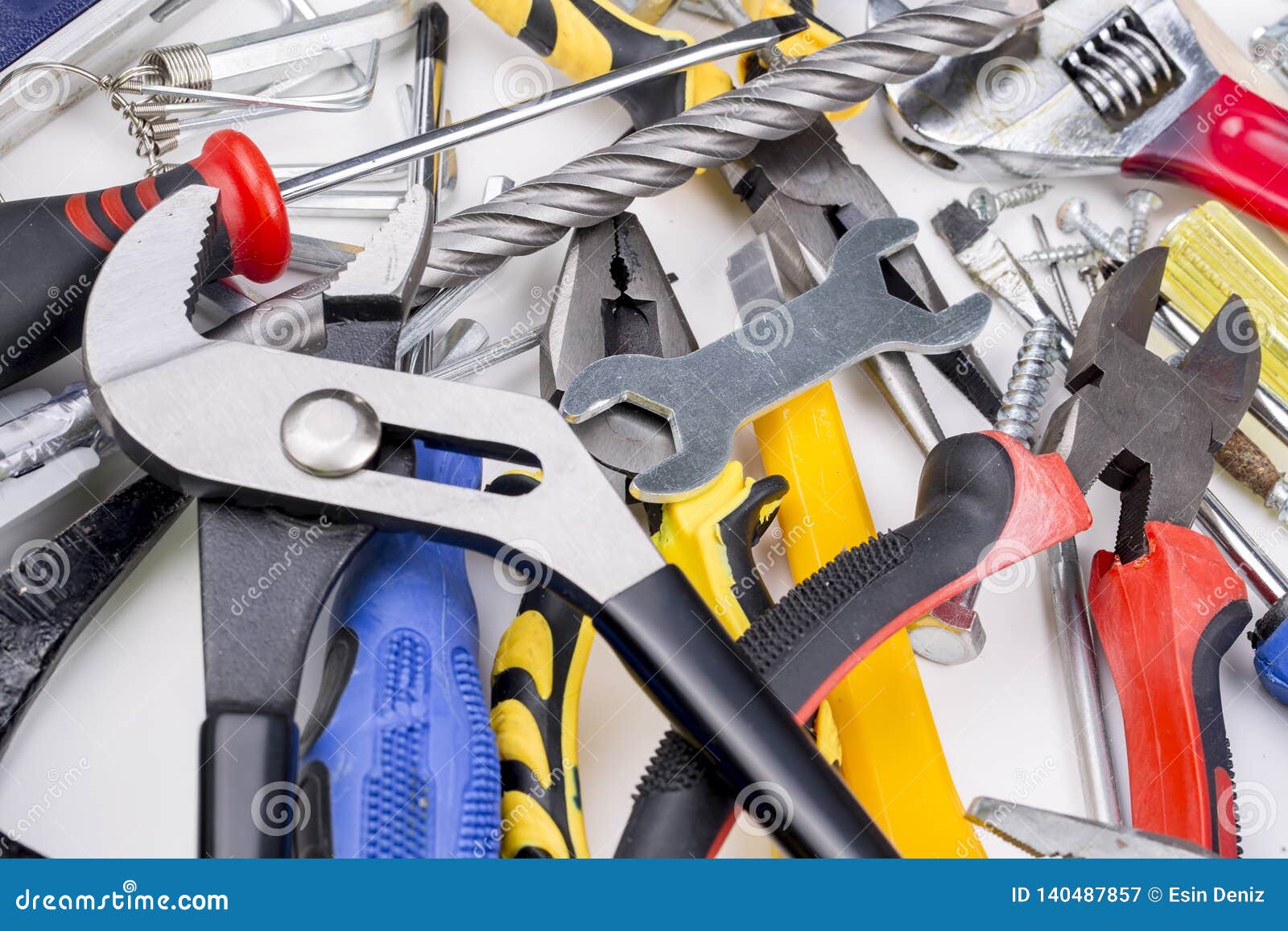 Various Type of Tools on White Background Stock Image - Image of ...