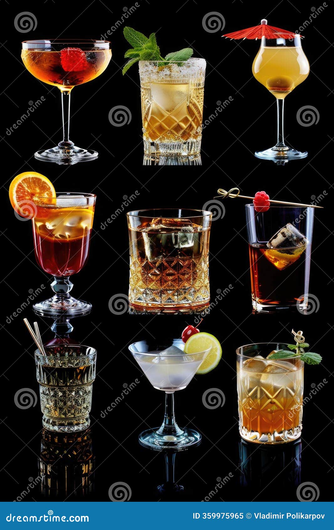 Various Types of Alcoholic Drinks, Suitable for Bar or Party Themes ...