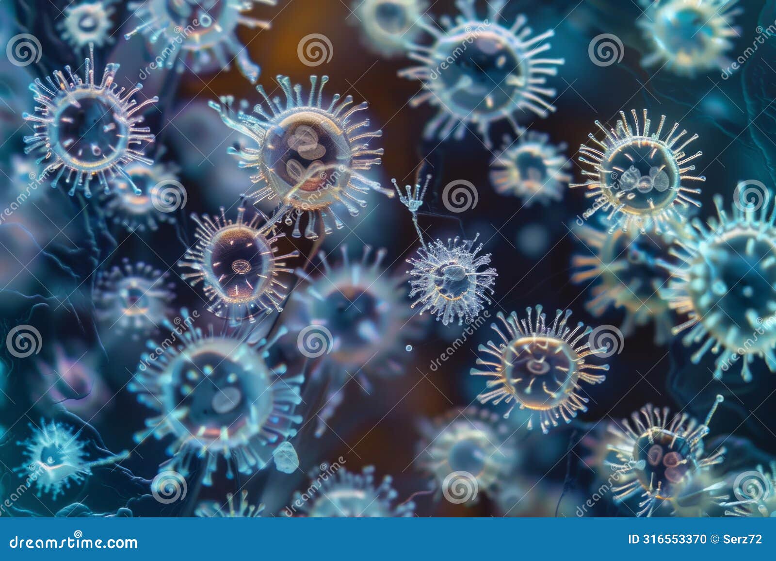 Various Types of Bacteria Under a Microscope Stock Photo - Image of ...
