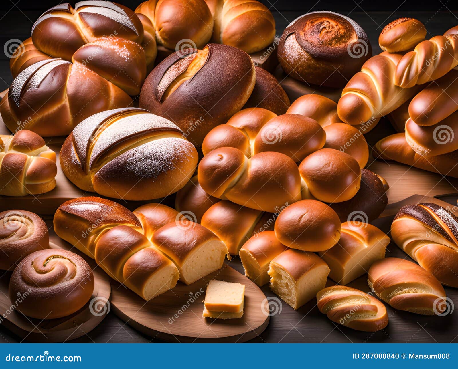 Various Types of Baked Bread. Bakery Concept, Ai Generated Stock ...