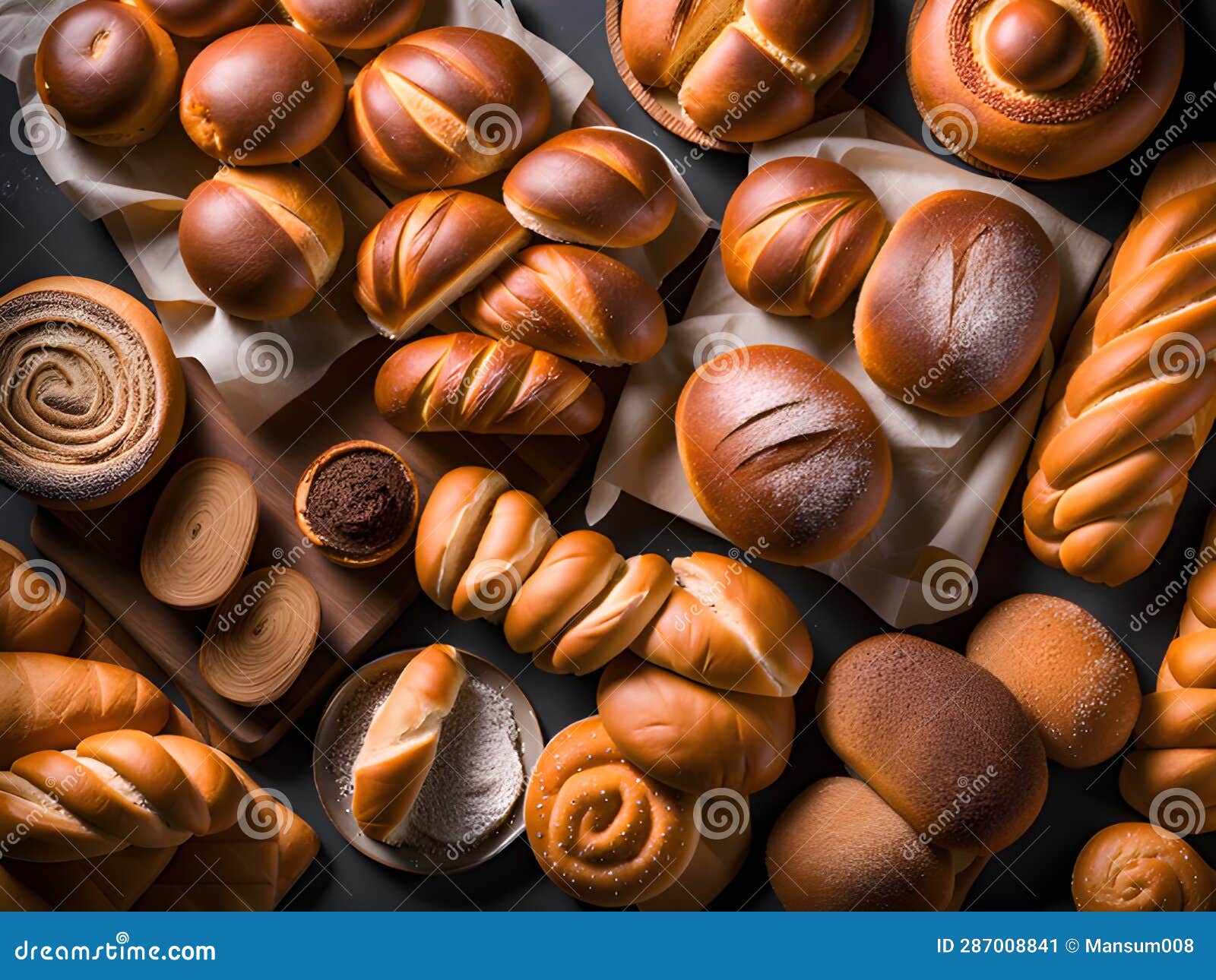 Various Types of Baked Bread. Bakery Concept, Ai Generated Stock ...