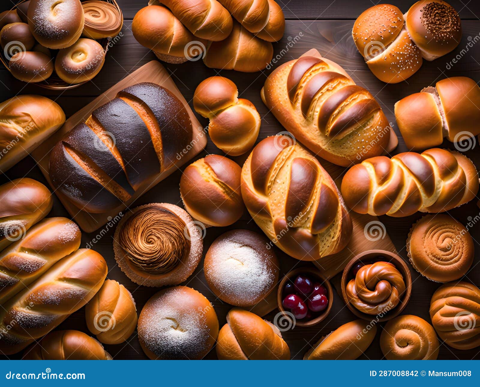 Various Types of Baked Bread. Bakery Concept, Ai Generated Stock ...