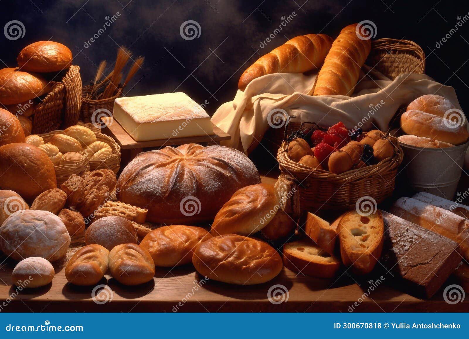 Various Types of Bakery Products. Stock Illustration - Illustration of ...