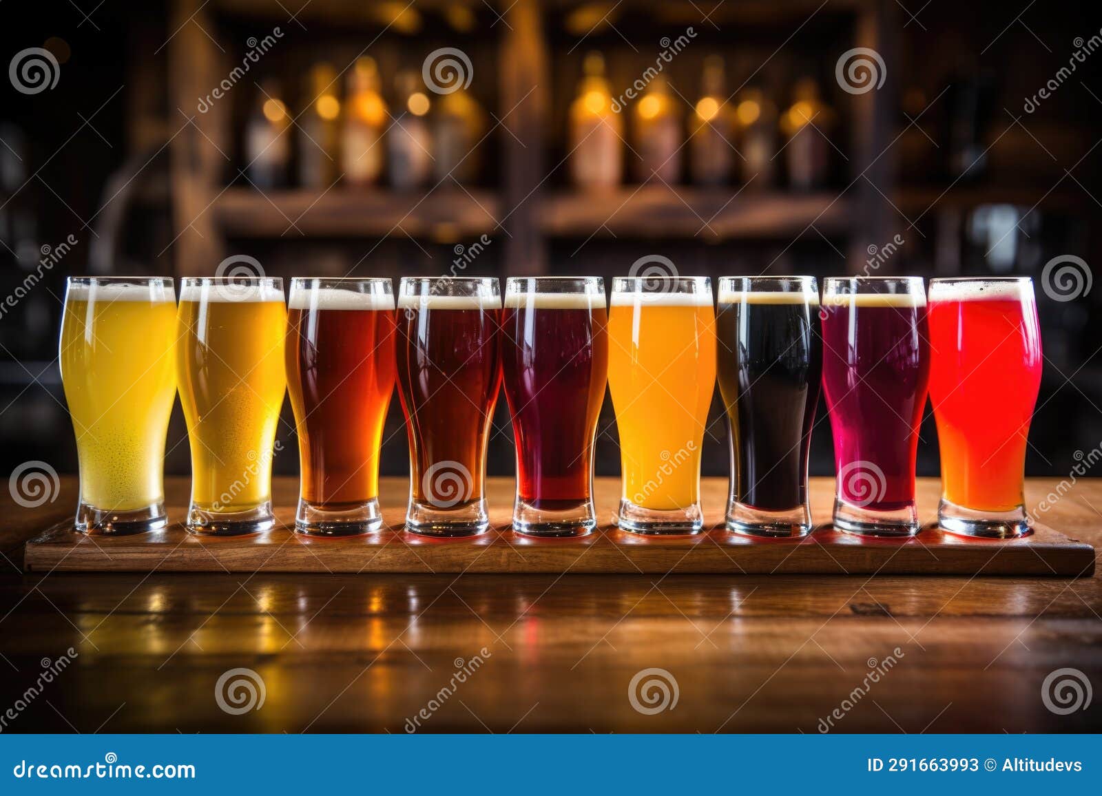 Various Types of Beer in an Array of Colors Stock Image - Image of ...