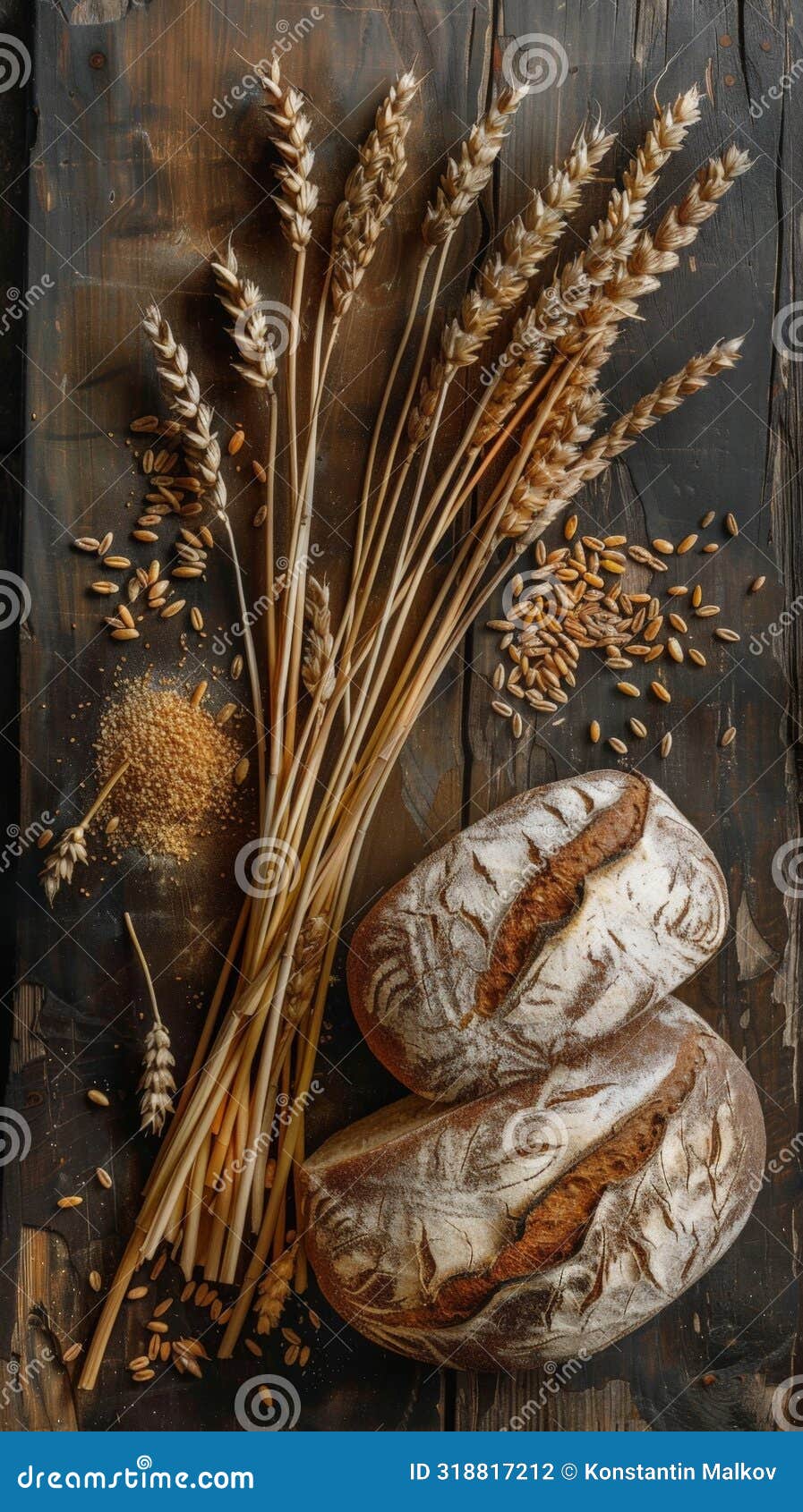 The Concept of Baking Bread. Various Breads and Wheat Varieties ...