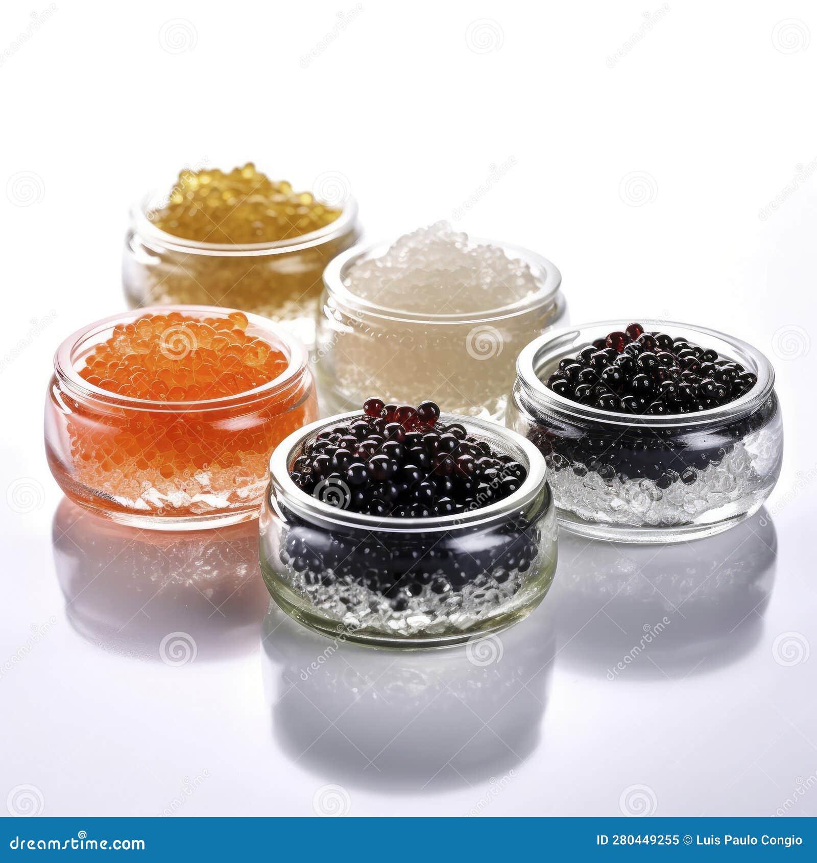 Various types of caviar stock image. Illustration of design - 280449255