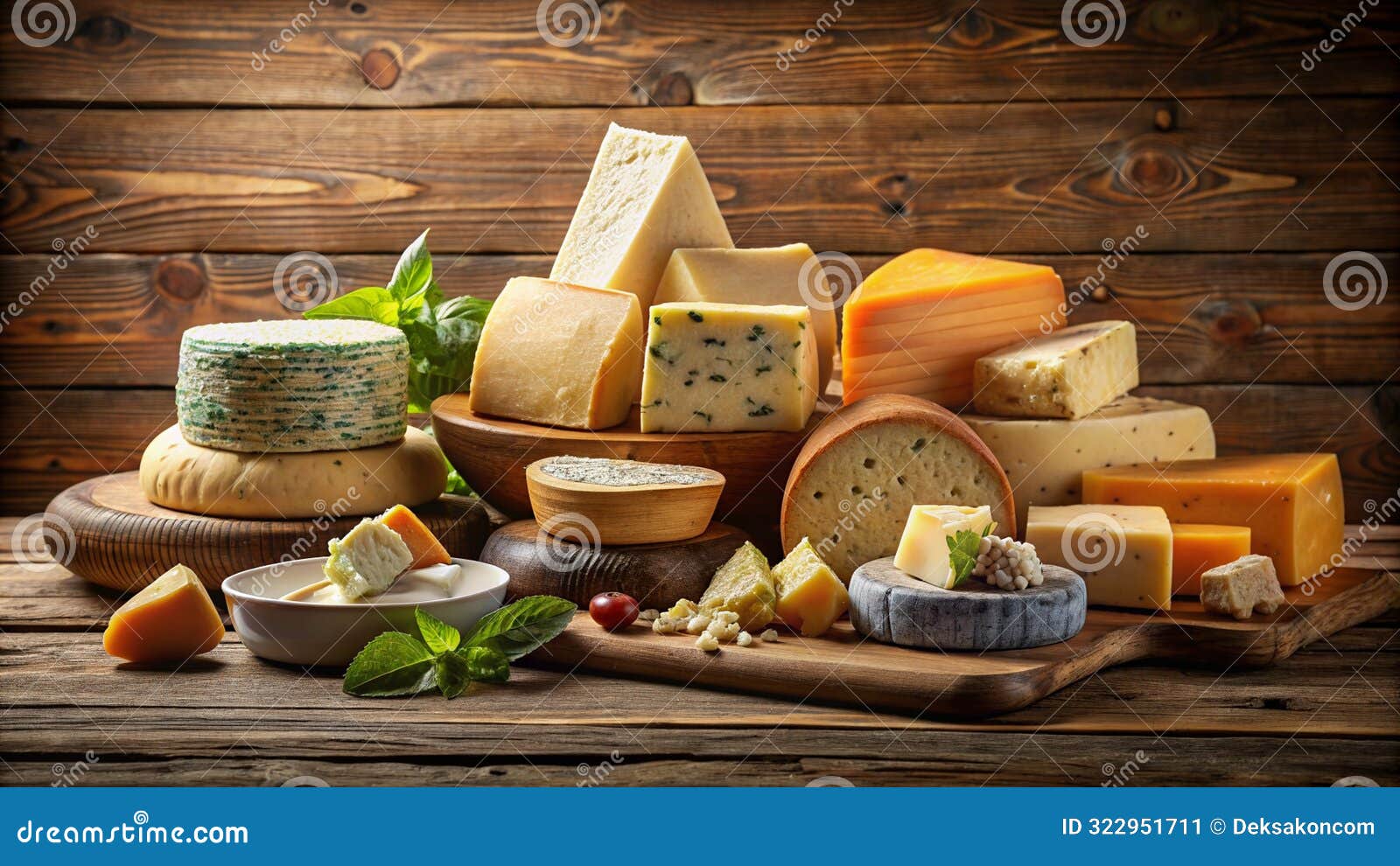 Cheese Assortment: Blue Cheese, AI Generated Image Stock Photography ...