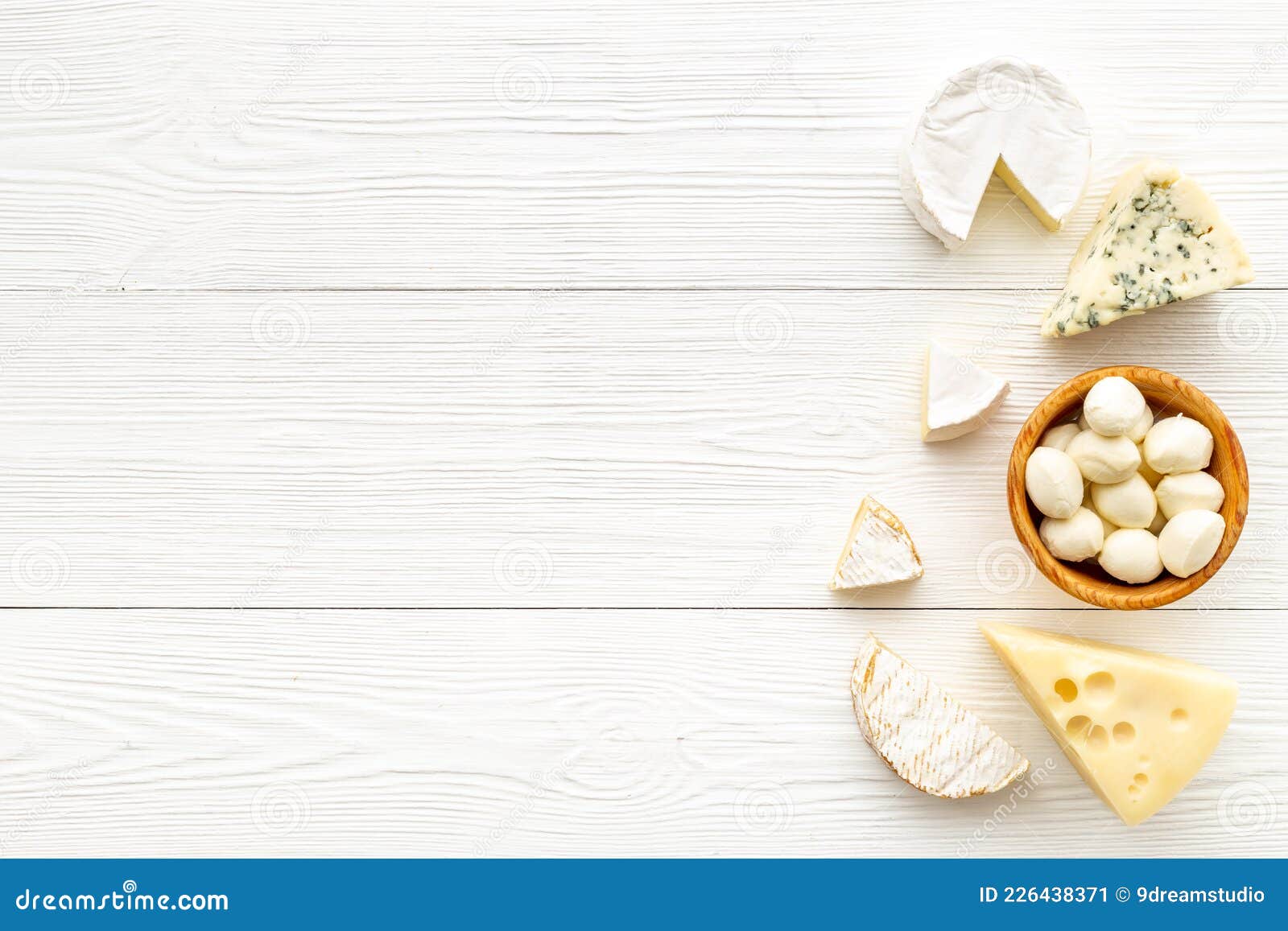 Various Types of Cheese Layout. Dairy Products Flat Lay Stock Image ...