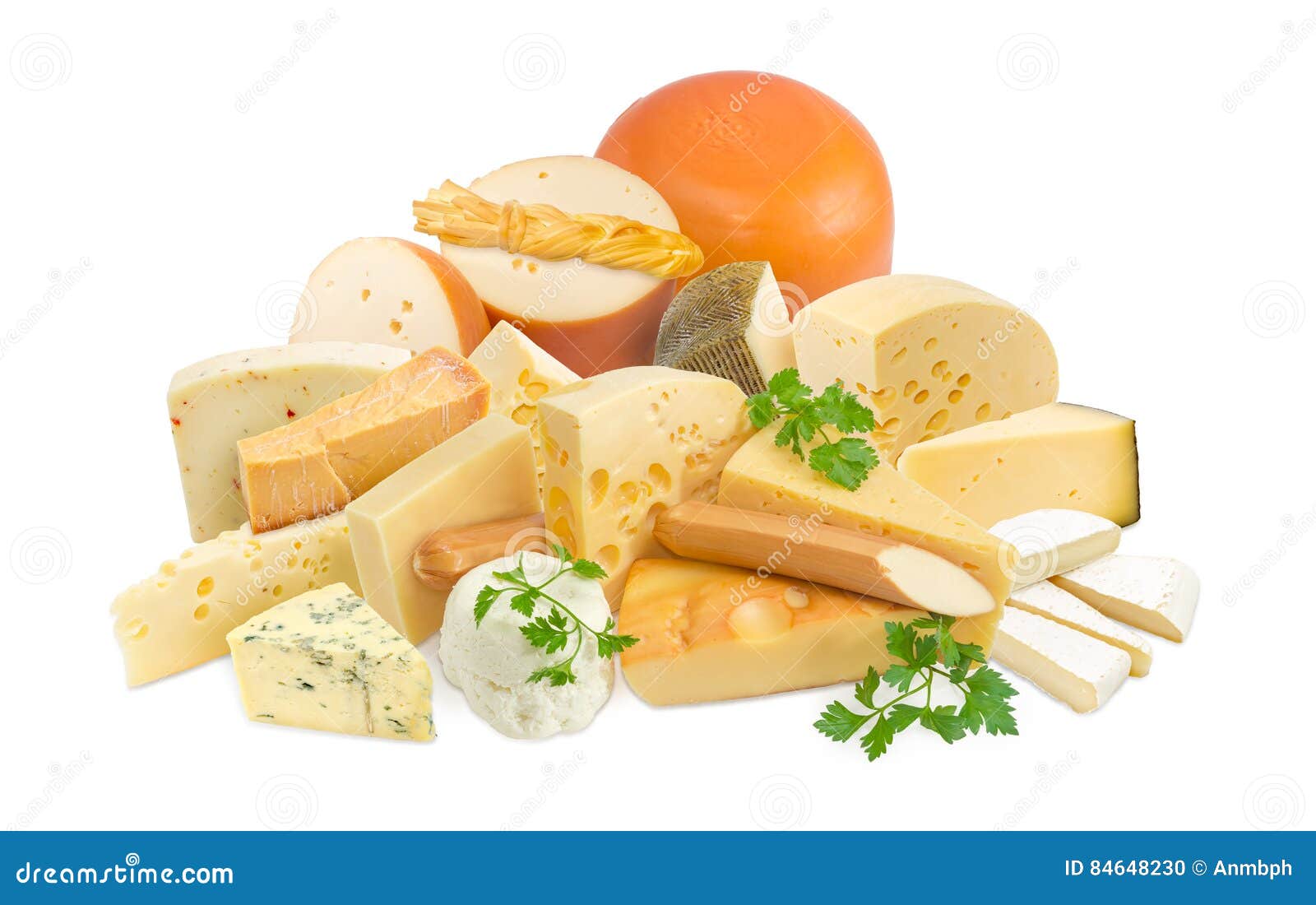Various Types of Cheese on a Light Background Stock Photo - Image of ...