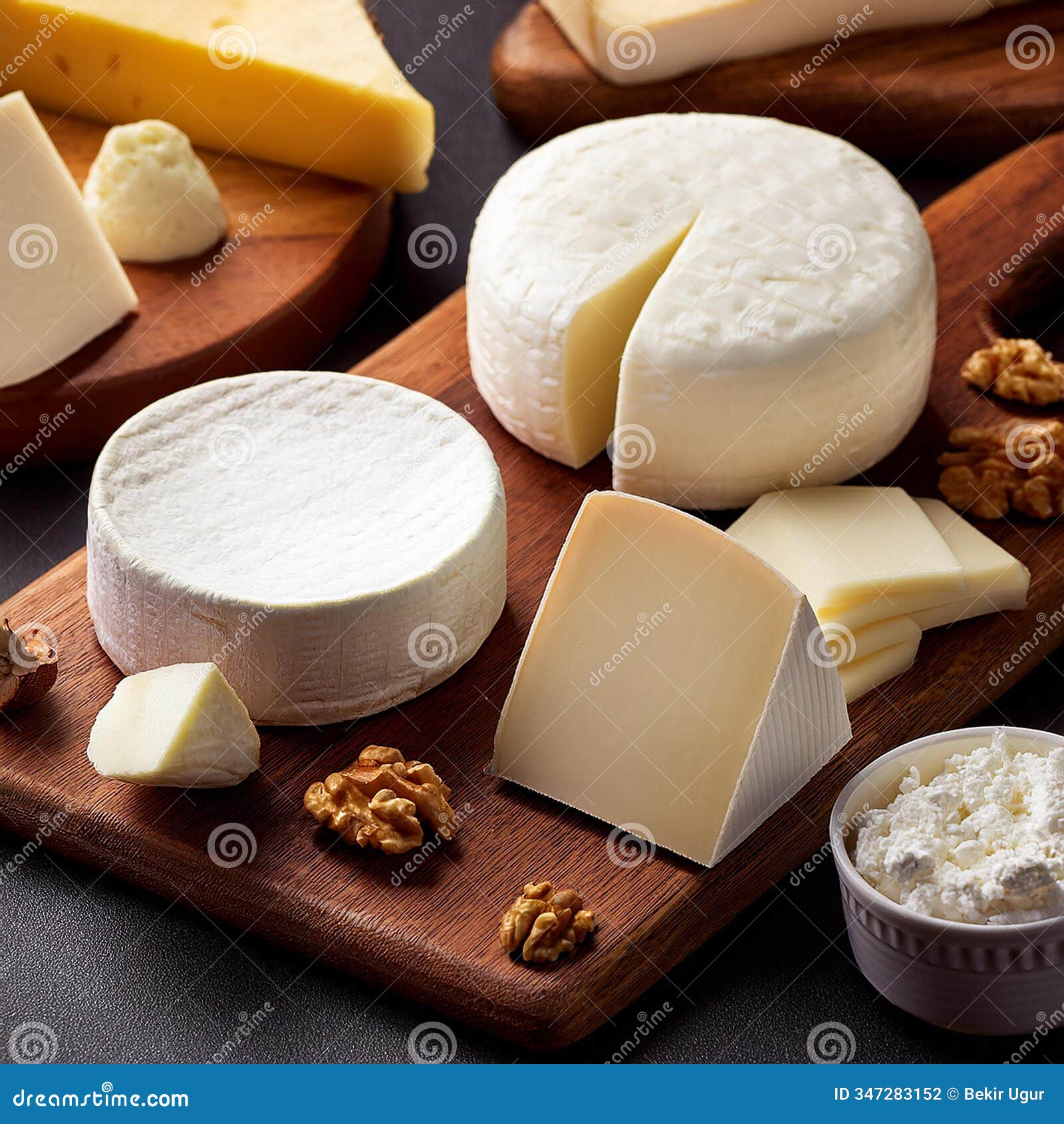 Various Types of Cheese. Various Types of Fresh Romanian Traditional ...