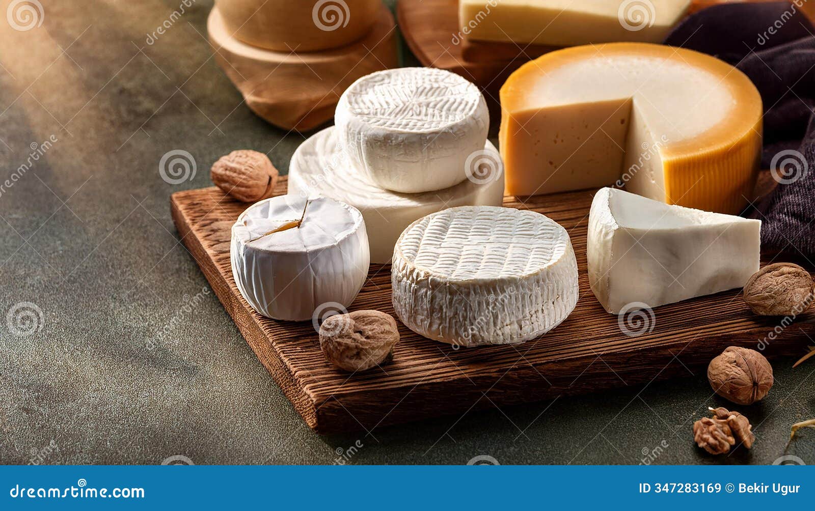 Various Types of Cheese. Various Types of Fresh Romanian Traditional ...
