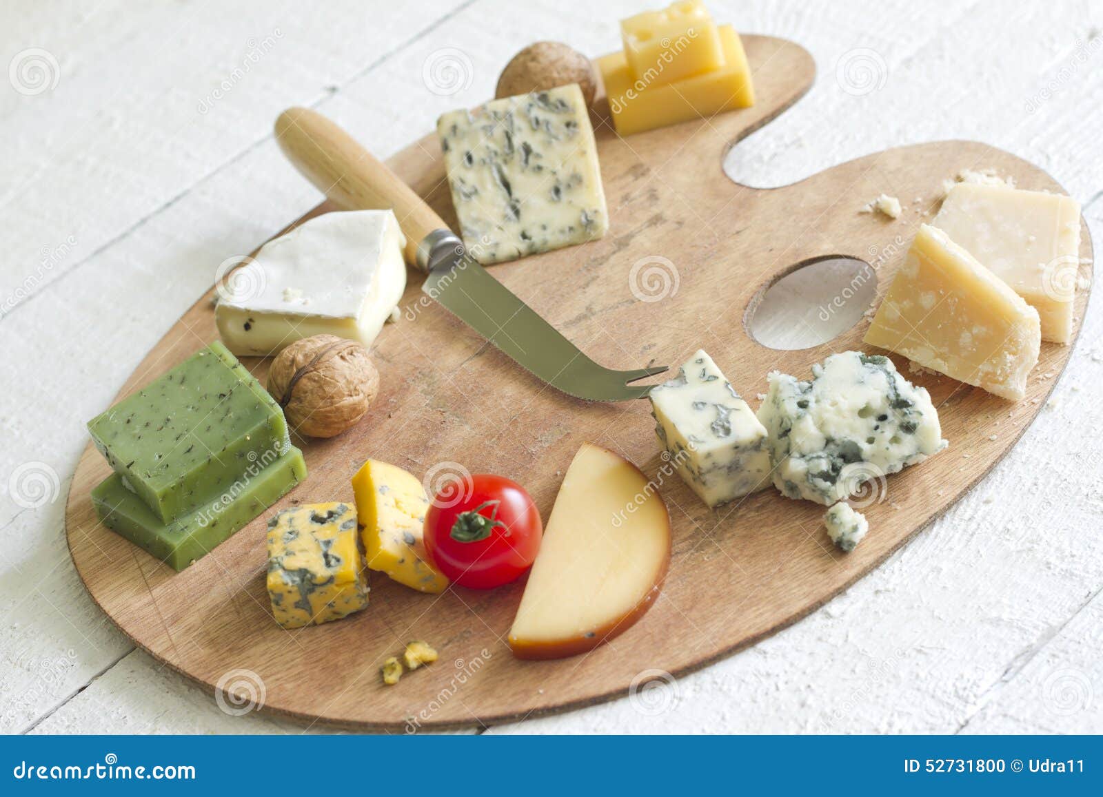 Various Types of Cheese on White Abstract Still Life Stock Photo ...