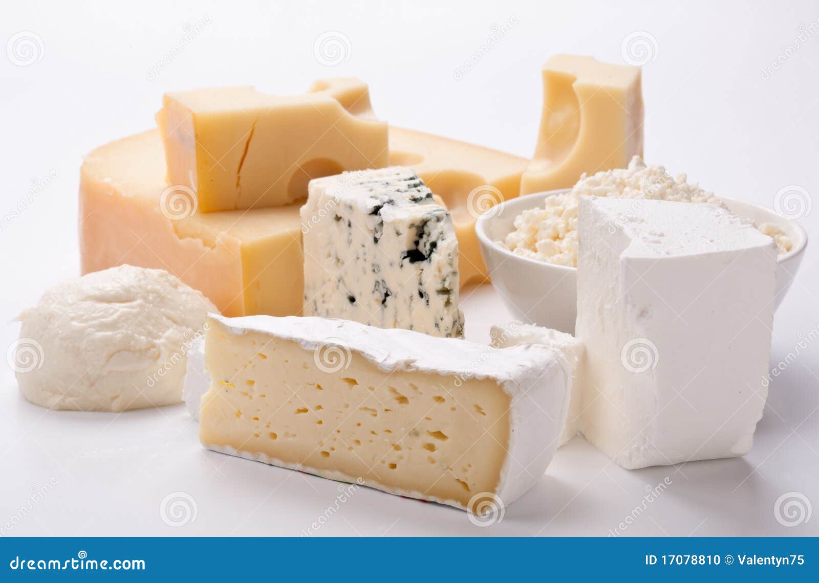 Various types of cheeses. stock photo. Image of mozzarella - 17078810