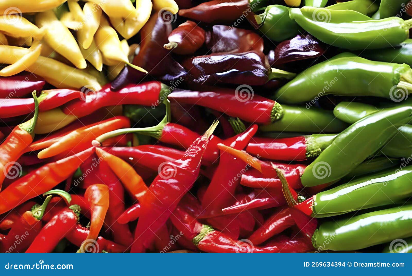 Various Types of Chilies Commonly Used for Cooking Stock Illustration ...