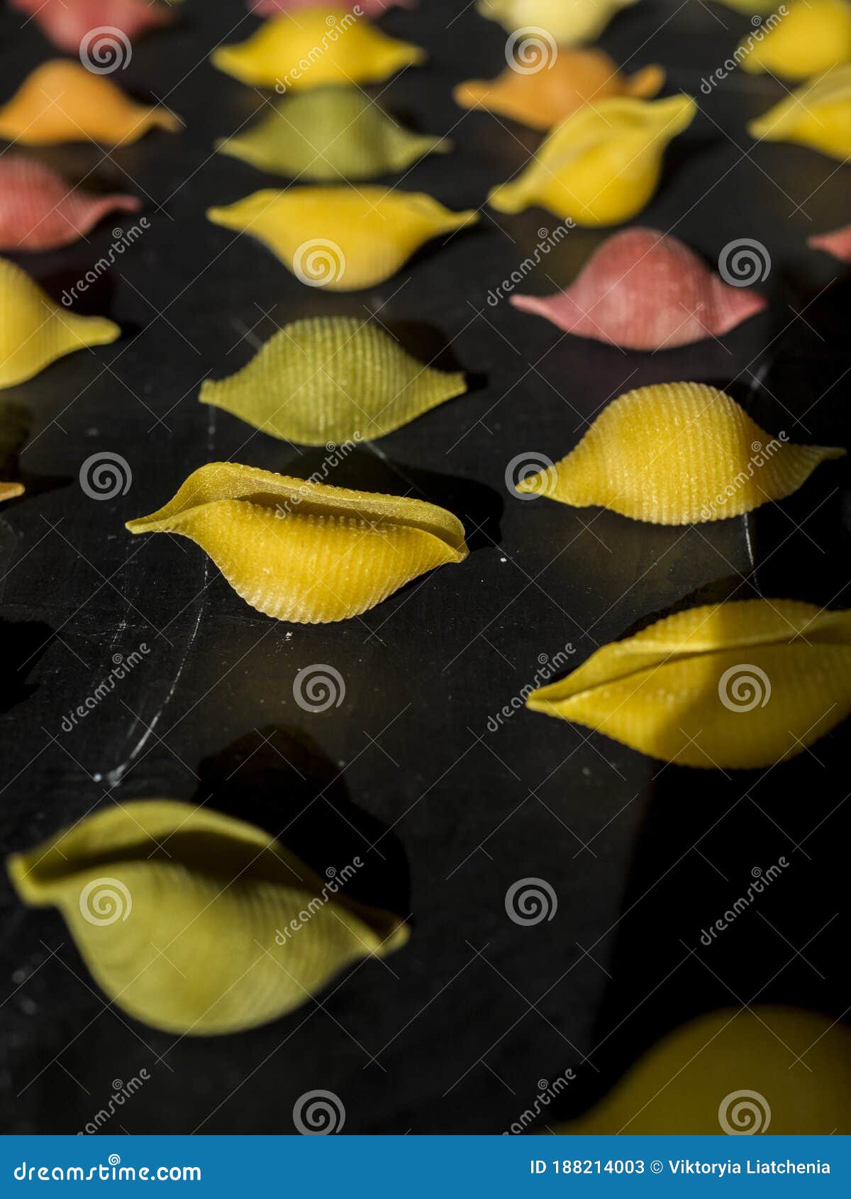 Various Types of Coloured Pasta. Stock Image - Image of cooking ...