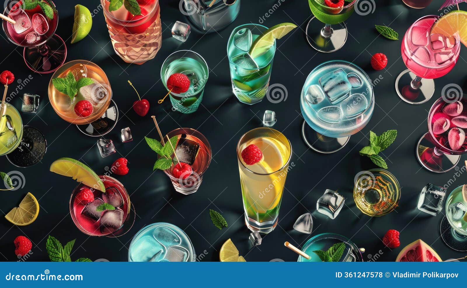 Various Types of Drinks in Different Glasses. Ideal for Beverage ...