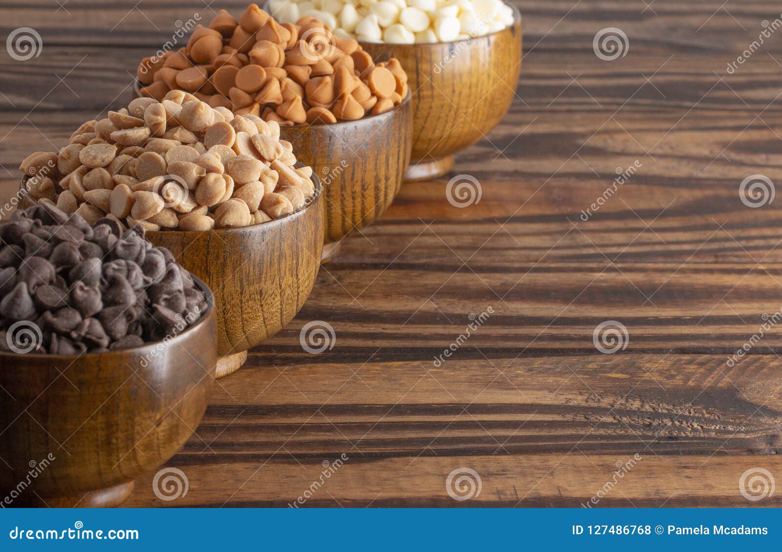 Various Types and Flavors of Baking Chips Stock Photo - Image of four ...