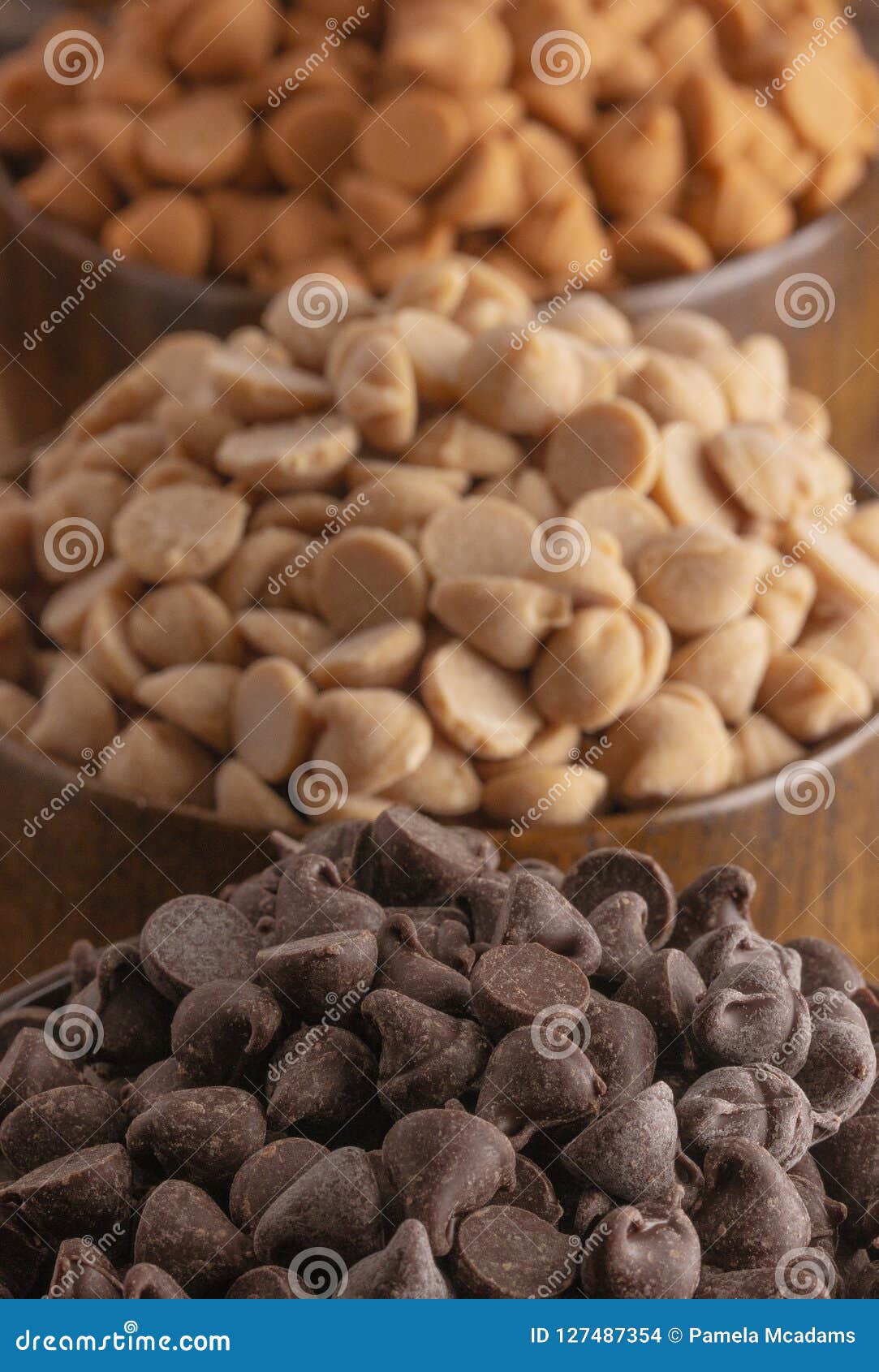 Various Types and Flavors of Baking Chips Stock Photo - Image of melt ...