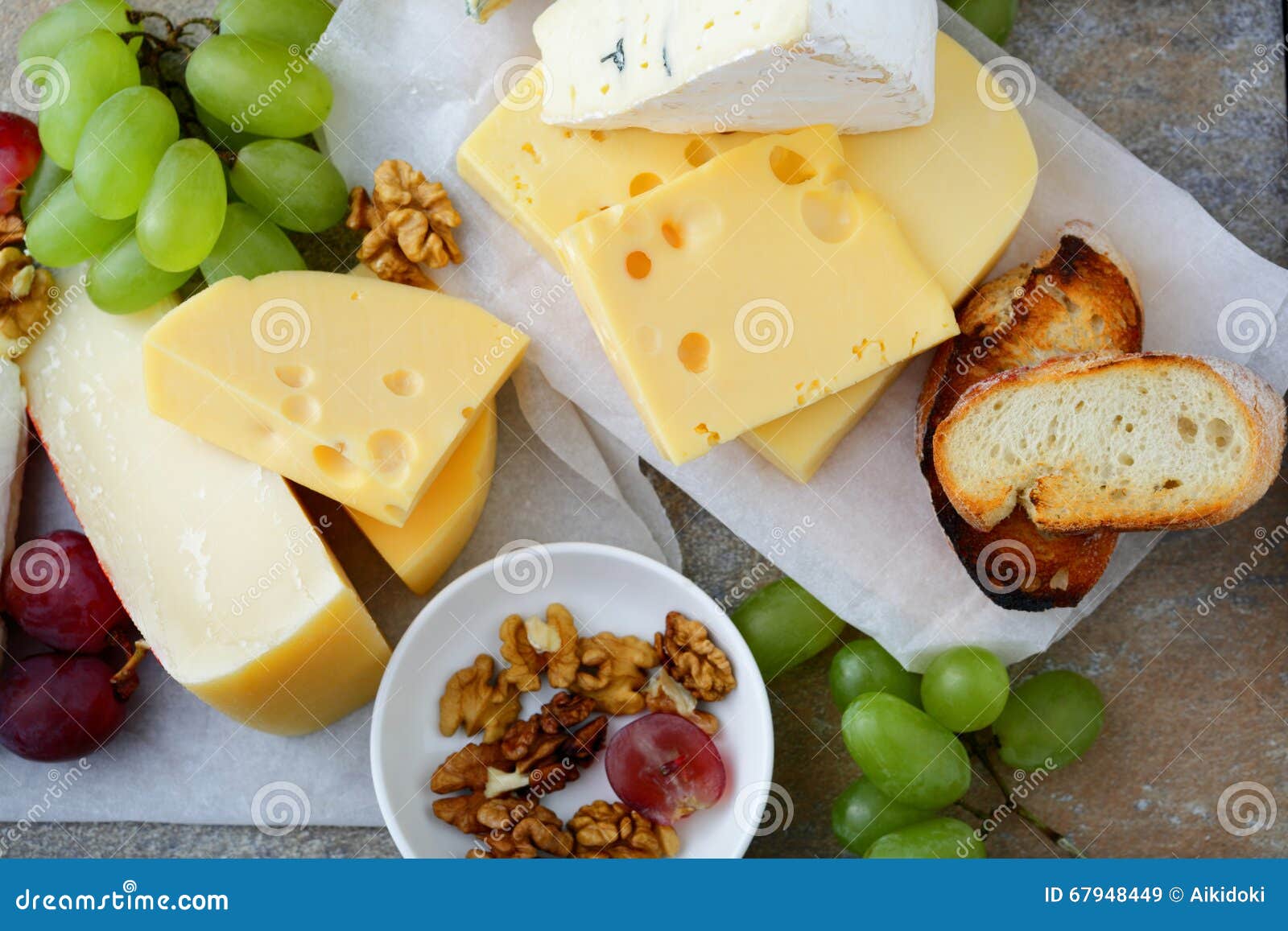 Various Types of Fresh Cheeses Stock Image - Image of horizontal, paper ...