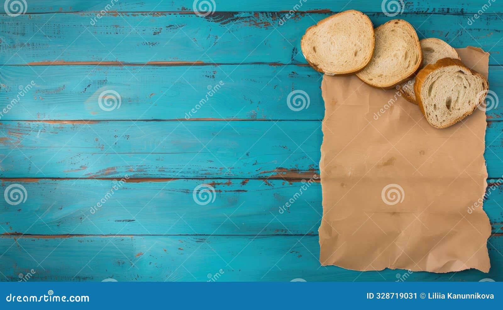 Various Types of Freshly Sliced Bread Surround a Blank Sheet of Paper ...