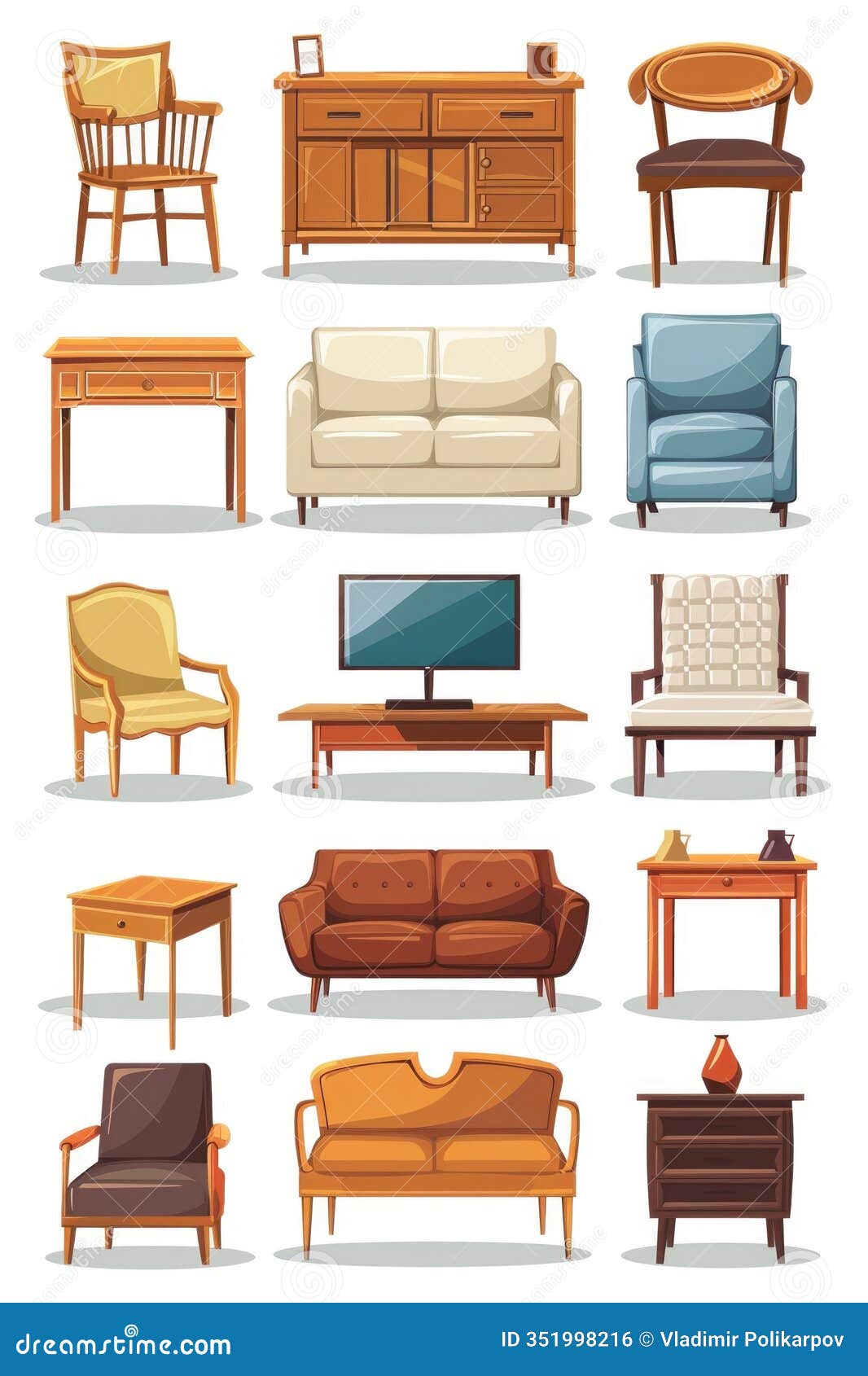 Various Types of Furniture for Interior Design Projects. Ideal for ...