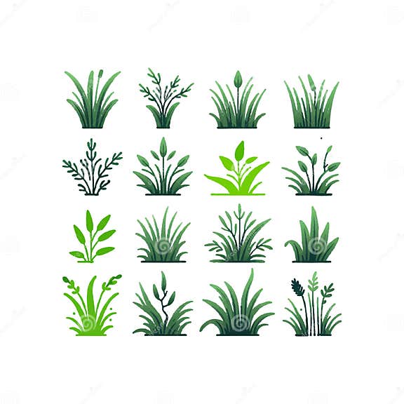 Various Types Of Grass Vector Stock Illustration Illustration Of Design Leaf 329871311