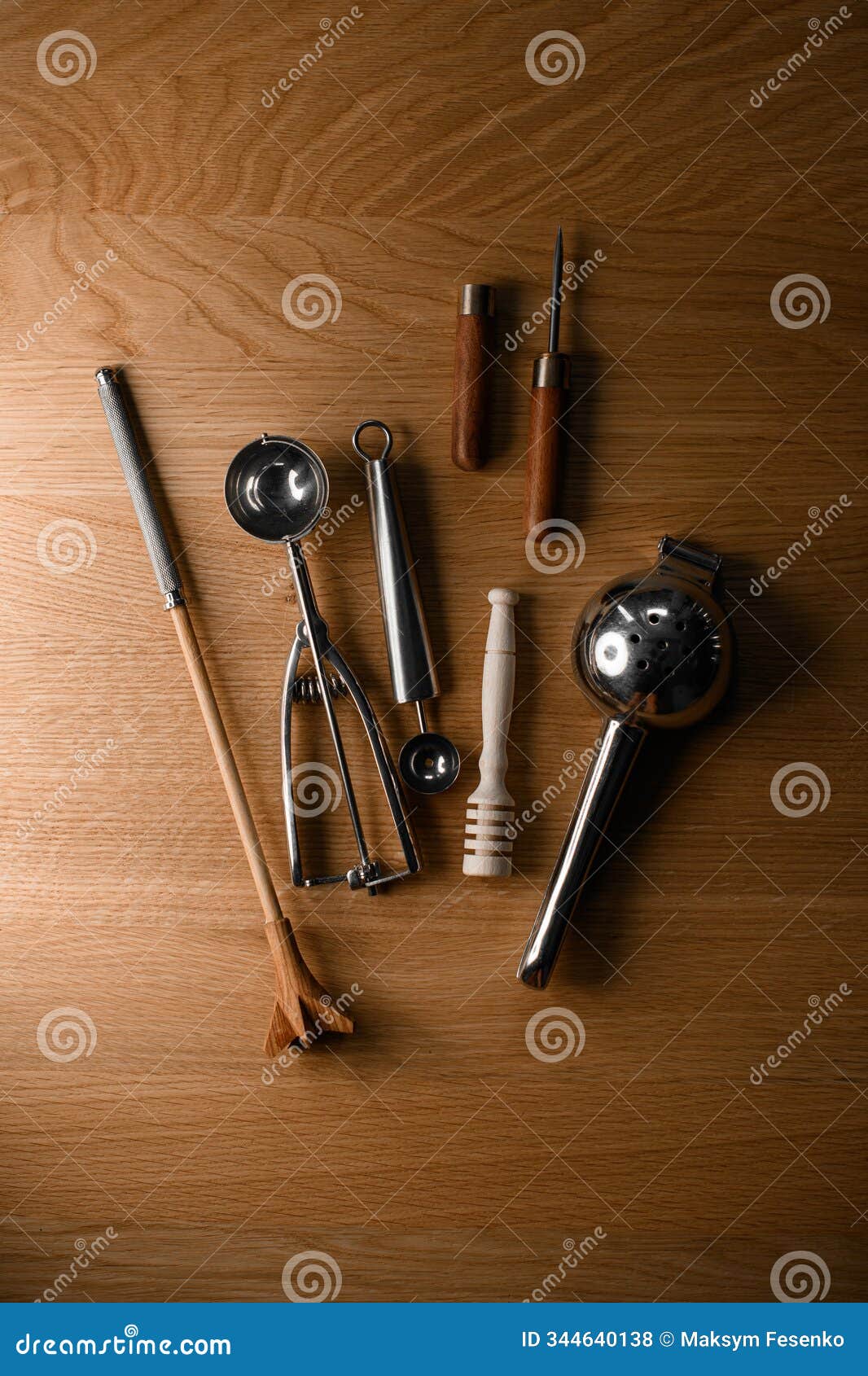 Various Types of Ice Cream Scoops and Ice Scooping Tools Stock Photo ...