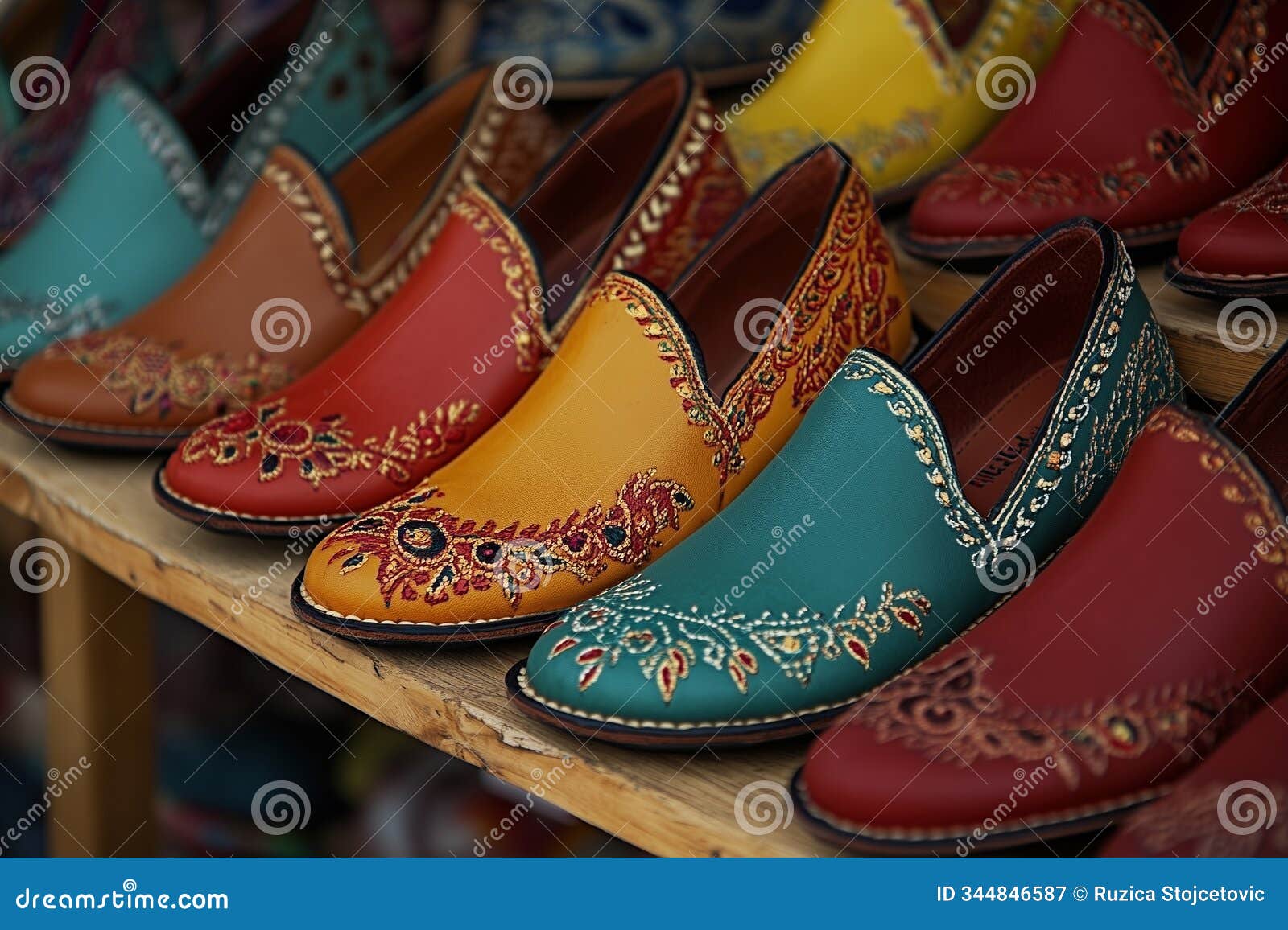 Various Types of Indian Jutti Footwear Selling in the Store Ai Photo ...