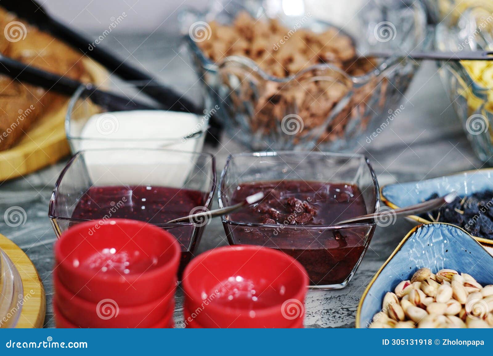 Various Types of Jam in Glass Jars. Stock Photo - Image of fruit ...
