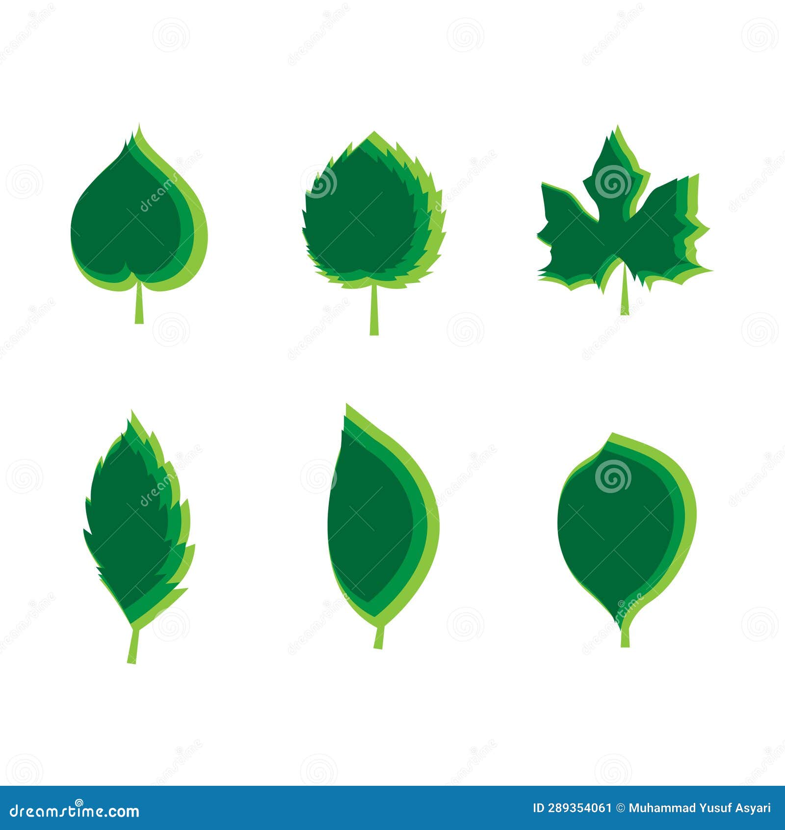 Various Types of Leaves that are Stacked Stock Illustration ...