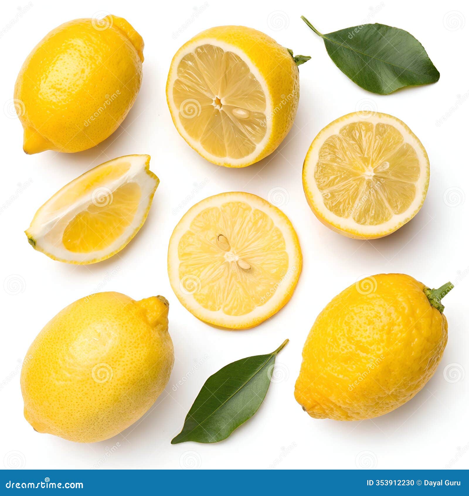 Various Types of Lemons Isolated on a White Background Stock ...