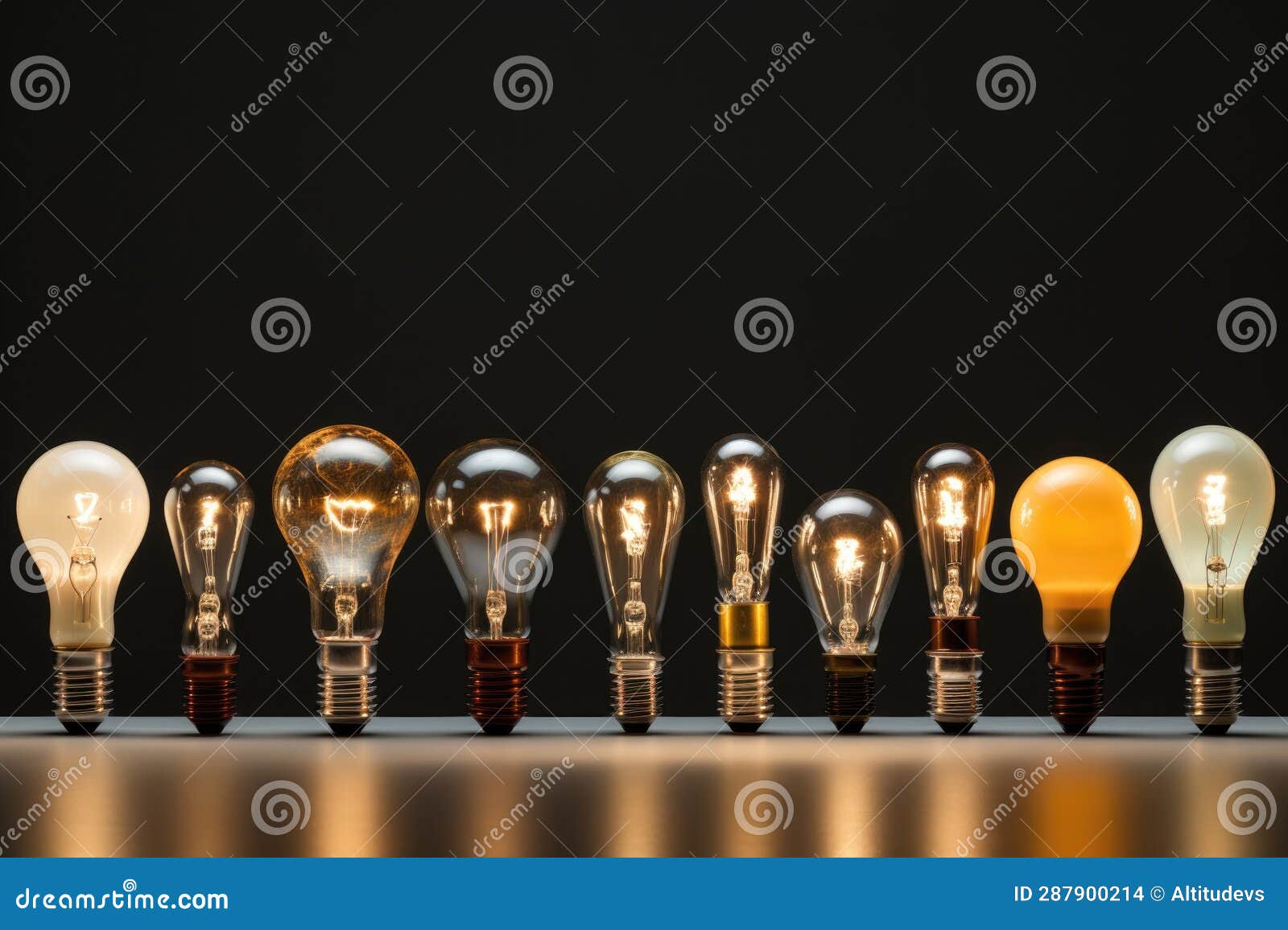 Various Types of Light Bulbs Side by Side for Comparison Stock ...